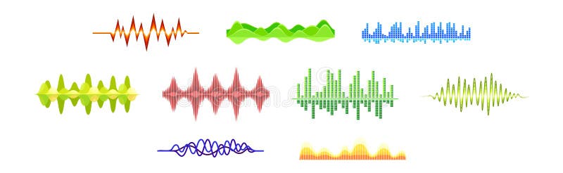 Sound Waves and Audio Digital Equalizer Curve with Amplitude Vector Set ...