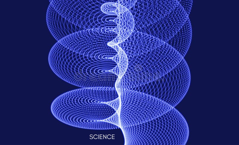 Big Data Visualization. Wavy Background with Dynamic Effect. 3d Perspective Grid Stock Vector ...