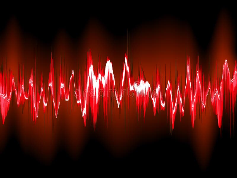 Sound Waves on Black Background. EPS10 Stock Vector - Illustration of ...