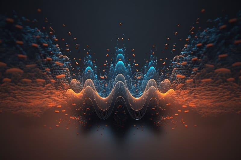Sound Waves, Blue and Yellow Color. Generative AI Stock Illustration ...