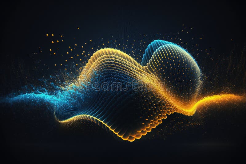 Sound Waves, Blue and Orange Color. Generative AI Stock Illustration ...