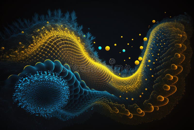 Sound Waves, Blue and Yellow Color. Generative AI Stock Illustration ...