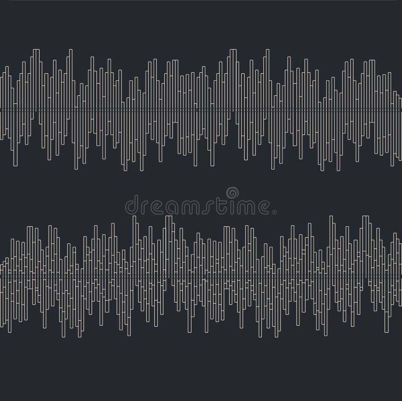 Sound Waves Collection On Gray Background Flat Isolated - Vector Stock ...