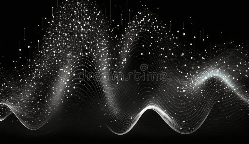 Sound Waves. Dynamic Effect. Illustration with Particle Wave Flow. AI ...