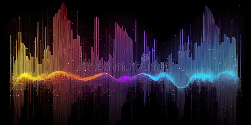 Sound waves and equalizer stock illustration. Illustration of frequency ...