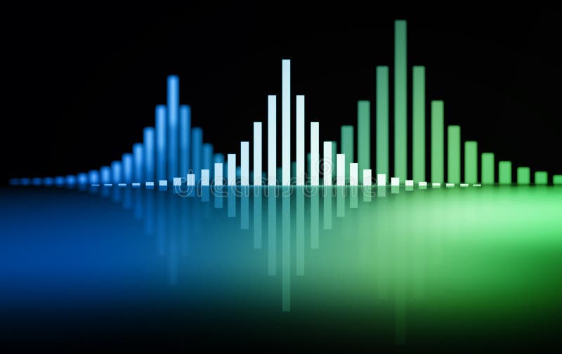 Sound Waves in Green Blue Color Stock Illustration - Illustration of ...