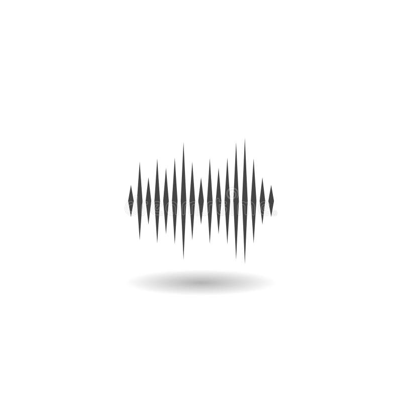 Sound Waves Icon with Shadow Stock Illustration - Illustration of ...