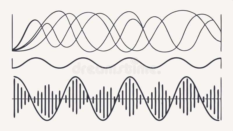 Sound Waves Illustration, Audio Frequency and Music Symbol Vector ...