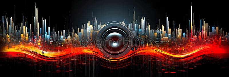 Sound Waves, with Lines and Circles Forming a Dynamic and Abstract ...