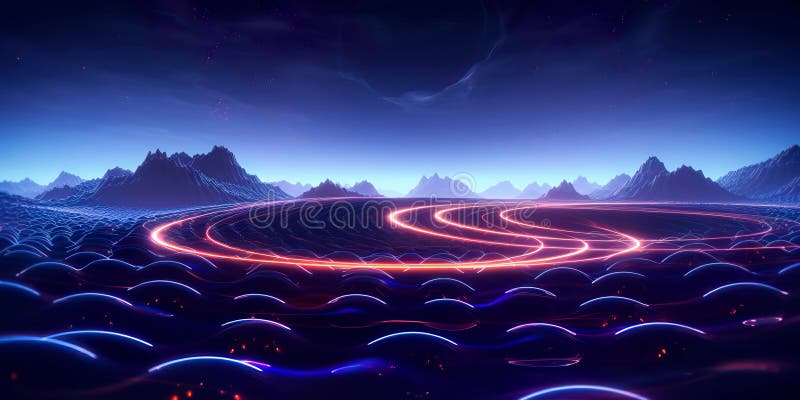 Sound Waves, with Lines and Circles Forming a Dynamic and Abstract ...