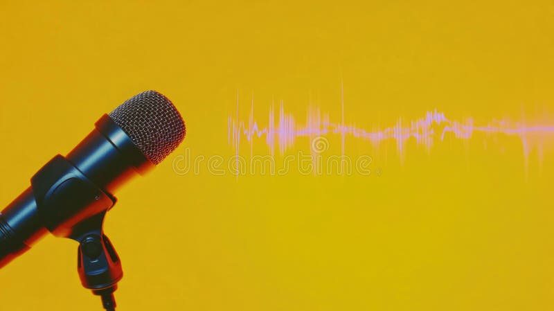 Sound Waves Microphone stock illustration. Illustration of processing ...