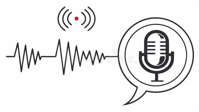 Sound Waves with Microphone, Representing Audio and Voice Vector Design ...