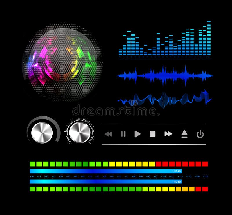 Sound graphs stock vector. Illustration of disco, graph - 8486180