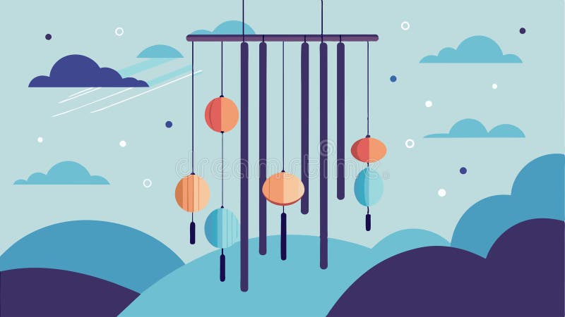 The Sound of Wind Chimes Gently Chiming in the Breeze Creating a ...