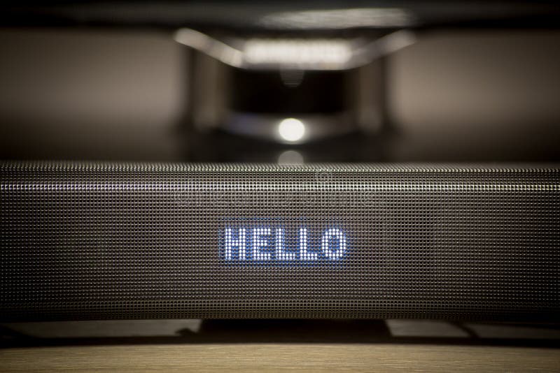 Soundbar display close-up stock image. Image of electronics - 79730301