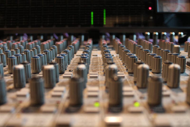 Soundboard in Recording Studio Stock Image - Image of sound, level ...
