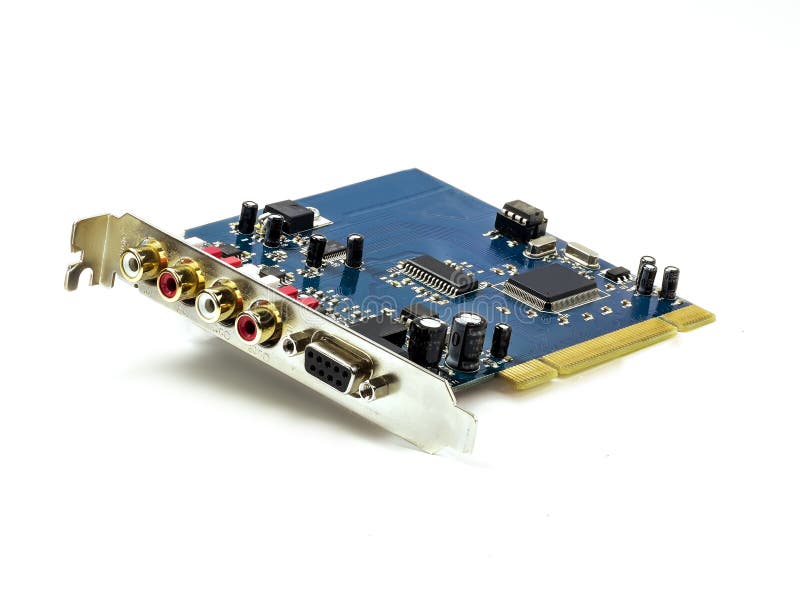 Soundcard for computer stock image. Image of jack, record - 39691275