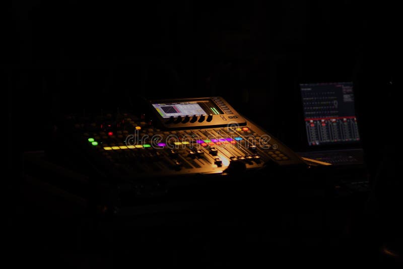 Soundcraft for Recording Studio in the Dark Stock Photo - Image of ...
