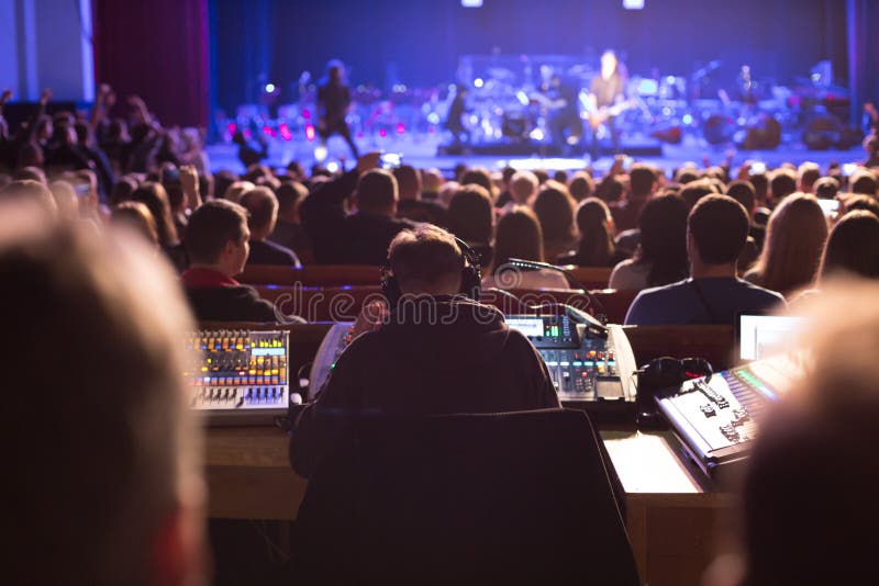 Soundman Working on the Mixing Console. Editorial Stock Image - Image ...