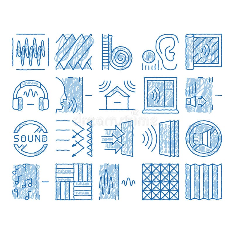 Soundproofing Building Material Icons Set Vector Stock Vector ... Soundproofing Building Material Icons Set Vector Stock Vector ...