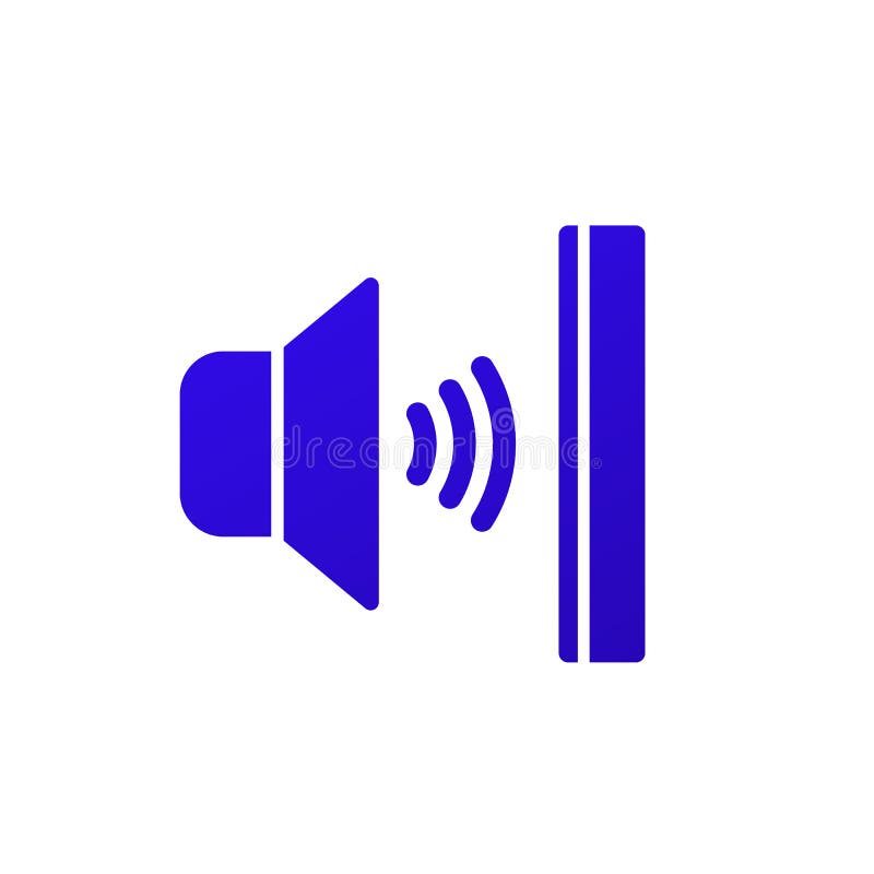 Soundproofing Icon on White, Vector Sign Stock Vector - Illustration of ...