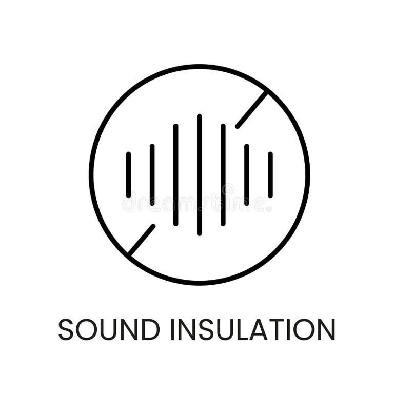 Soundproofing Line Vector Icon with Editable Stroke Stock Vector ...