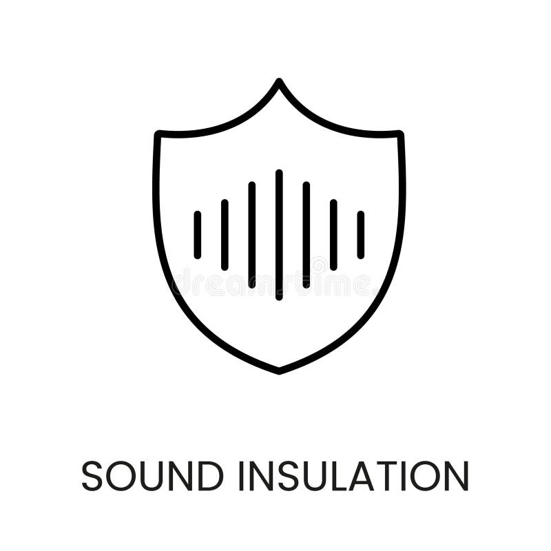 Soundproofing Line Vector Icon with Editable Stroke Stock Illustration ...
