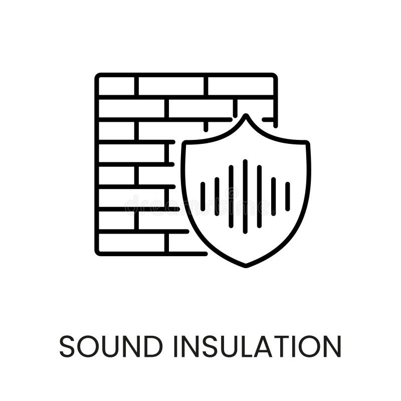 Soundproofing Line Vector Icon with Editable Stroke Stock Illustration ...
