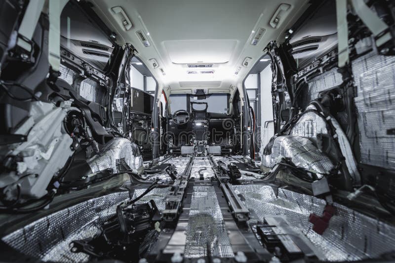 Soundproofing Material and Deadener Inside Car Interior Stock Photo ...