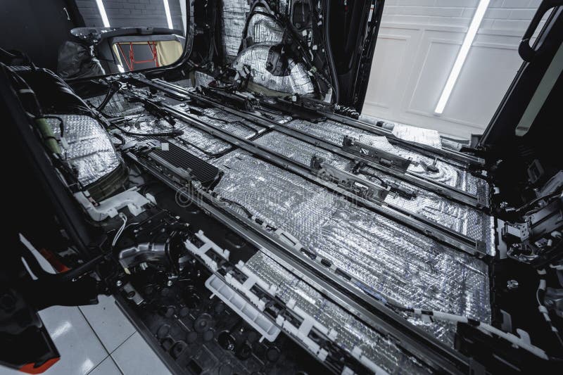 Soundproofing Material and Deadener Inside Car Interior Stock Image ...