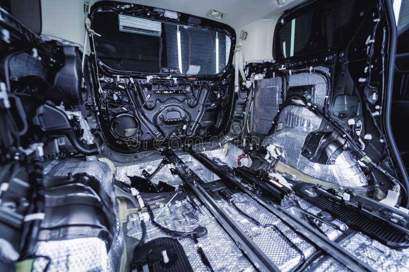 Soundproofing Material and Deadener Inside Car Interior Stock Photo ...
