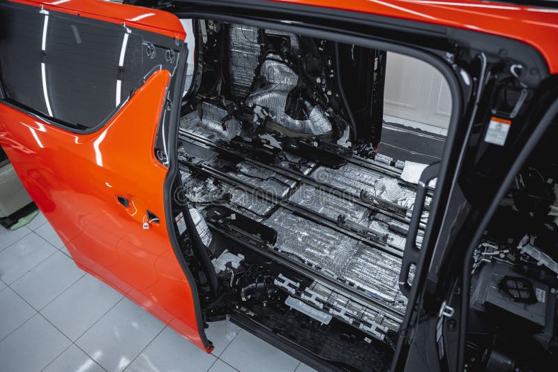Soundproofing Material and Deadener Inside Car Interior Stock Image ...