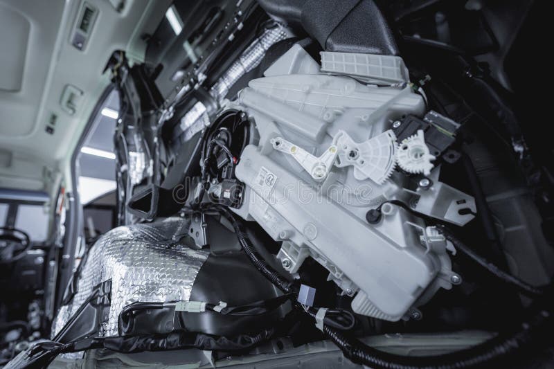 Soundproofing Material and Deadener Inside Car Interior Stock Photo ...