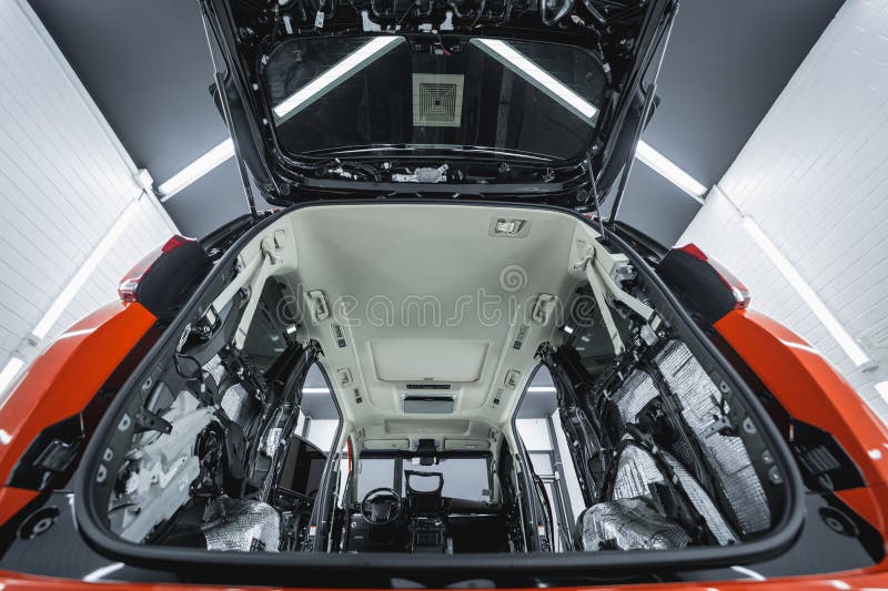 Soundproofing Material and Deadener Inside Car Interior Stock Image ...