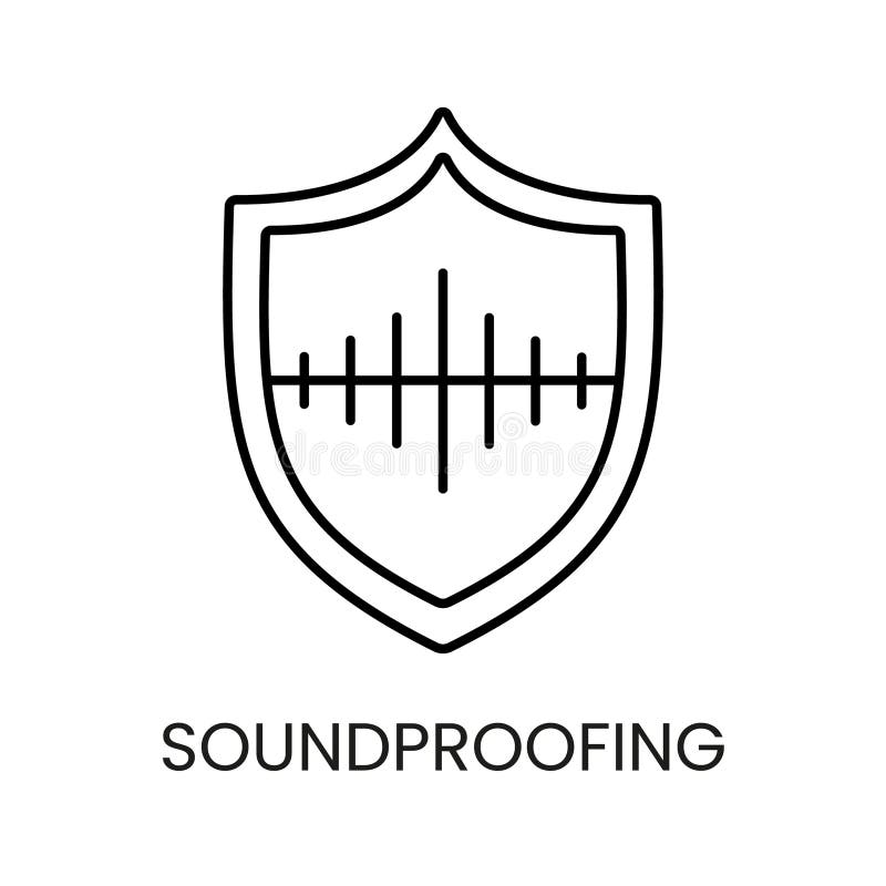 Soundproofing, Noise Insulation Line Icon Vector with Editable Stroke ...