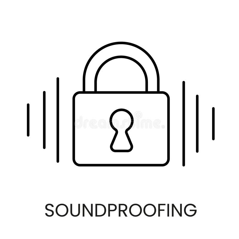 Soundproofing, Noise Insulation Line Icon Vector with Editable Stroke ...