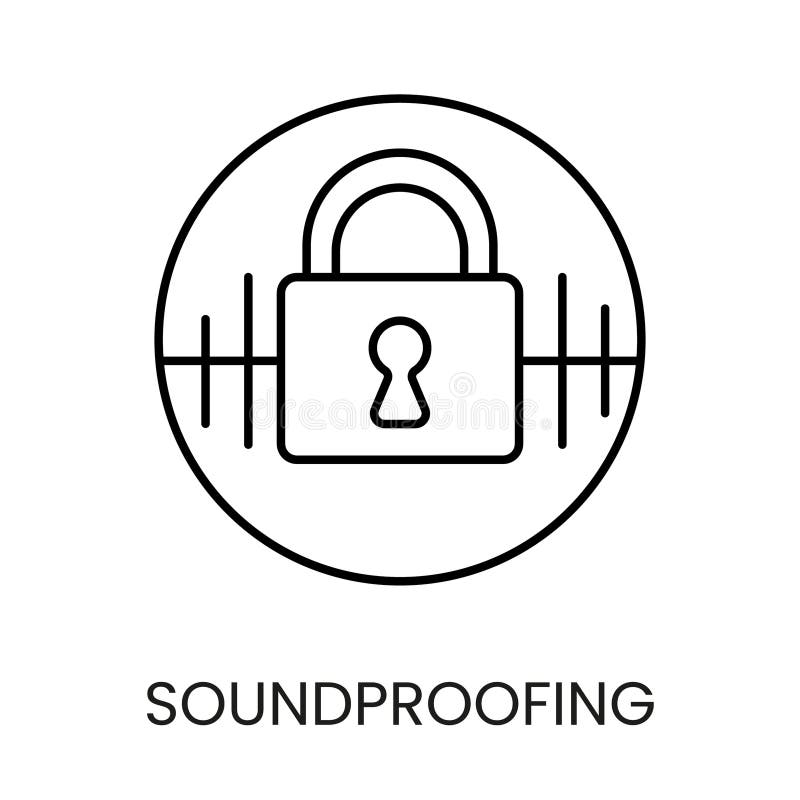 Soundproofing, Noise Insulation Line Icon Vector with Editable Stroke ...
