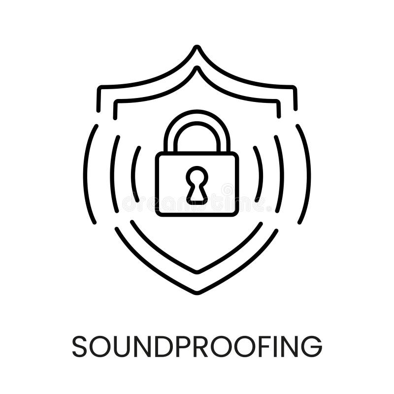 Soundproofing, Noise Insulation Line Icon Vector with Editable Stroke ...