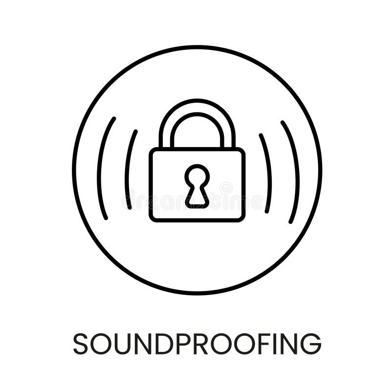 Soundproofing, Noise Insulation Line Icon Vector with Editable Stroke ...