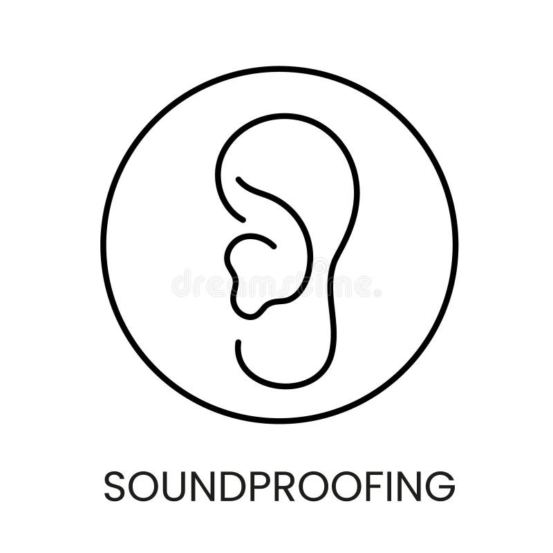 Soundproofing, Noise Insulation Line Icon Vector with Editable Stroke ...