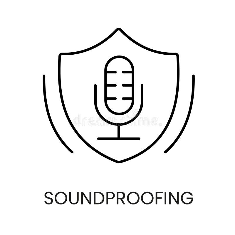 Soundproofing, Noise Insulation Line Icon Vector with Editable Stroke ...