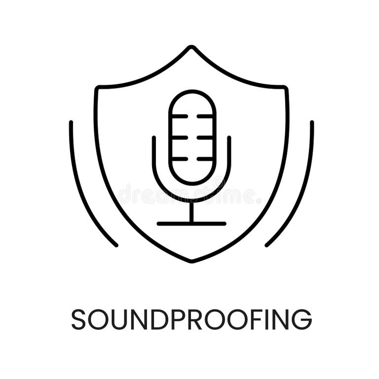 Soundproofing, Noise Insulation Line Icon Vector with Editable Stroke ...
