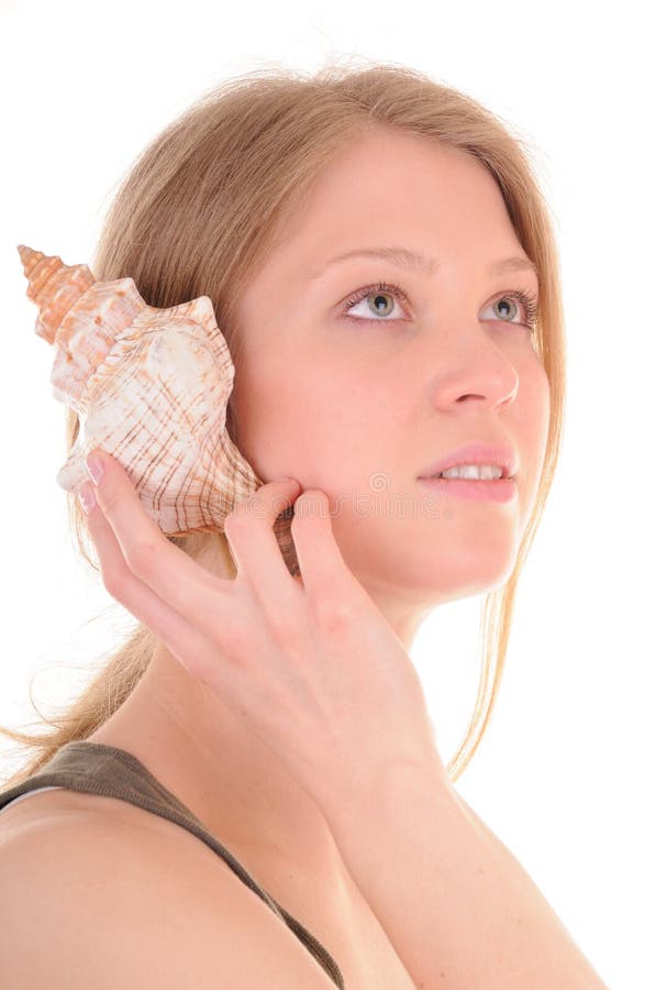 Sounds from seashell stock photo. Image of holiday, conch - 14046240
