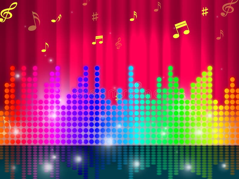Sounds Waves Background Shows Make Music or Sing Stock Illustration ...