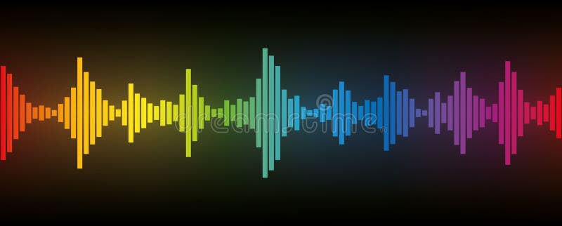 Soundwave Equalizer Bars Rainbow Colored Volume Level Wave Stock Vector ...