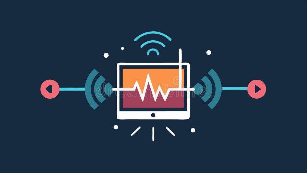 Soundwave Visualization a Waveform Graphic with a Computer Icon ...