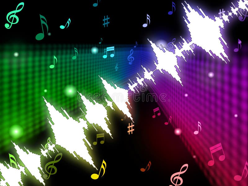 Soundwaves Background Means Making or Playing Melody Stock Illustration ...