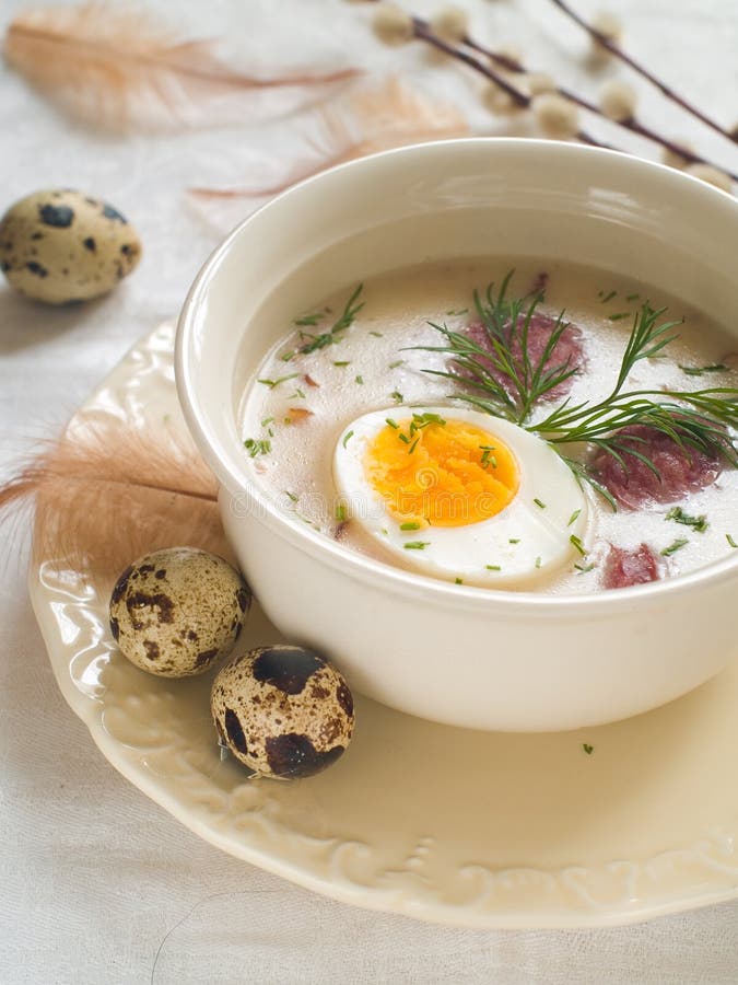 White Borscht, Polish Easter Soup with the Addition of White Sausage ...