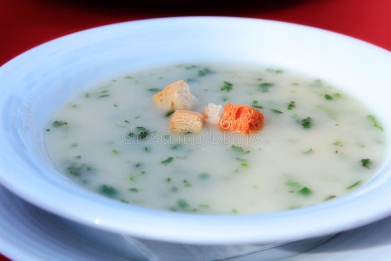 Soup stock photo. Image of herb, liquid, plate, gourmet - 8078986