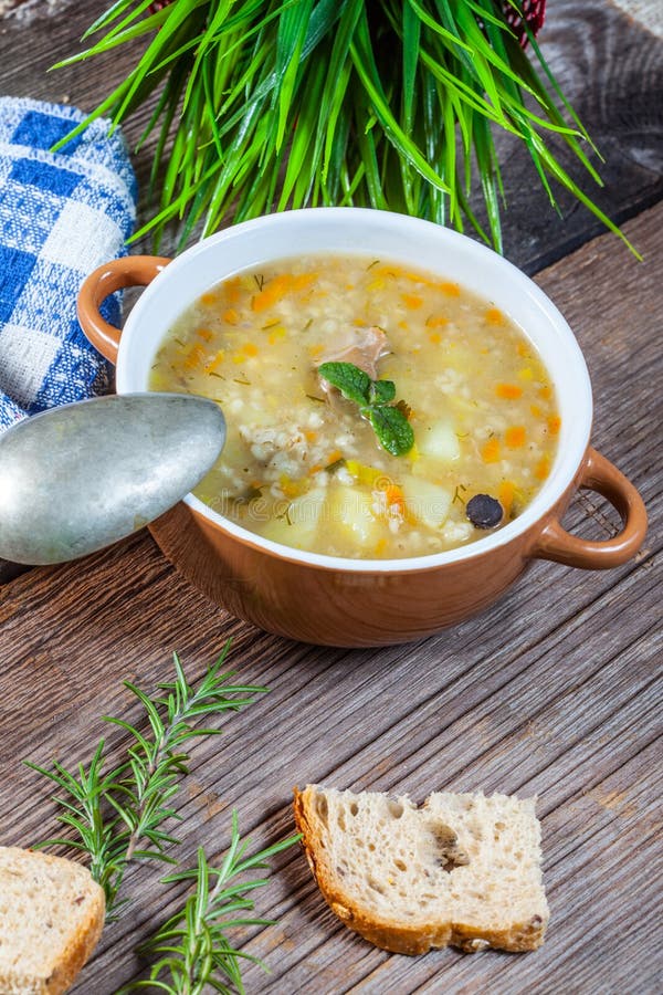 Soup with buck. stock image. Image of brown, bread, polish - 46654249